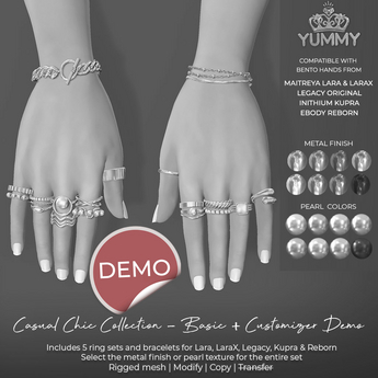 Second Life Marketplace - (Yummy) Casual Chic Ring Collection DEMO